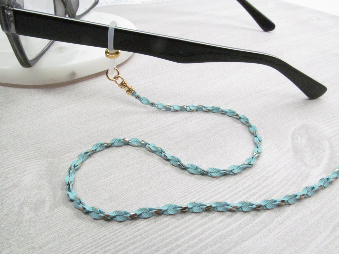 Turquoise and Gold Spectacles Chain Eyeglass Chain Reading | Etsy