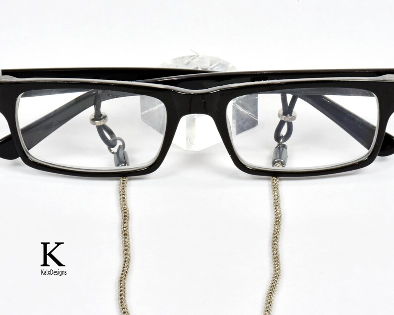 Antique Silver Black Eyeglasses Chain Eyeglass Cord Reading - Etsy