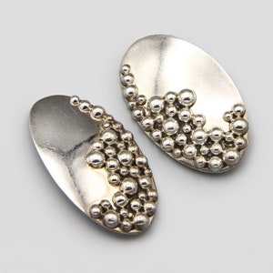 Extra Large 30 Grams Taxco Mexico Earrings, Signed Carsi TC 57, 925 Sterling Bubble Design, Bold ...