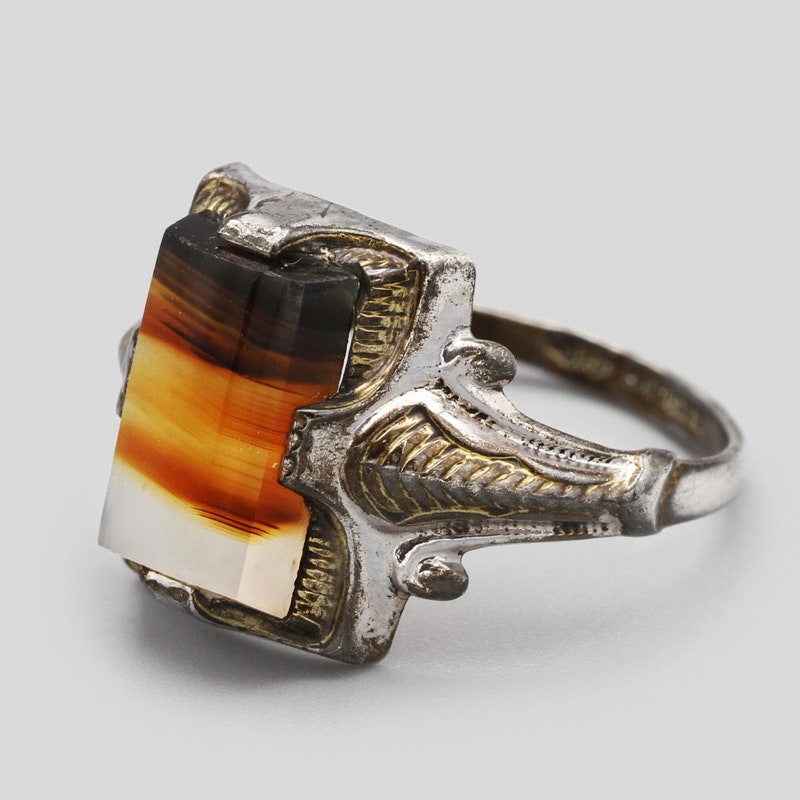 Banded Agate Ring - Etsy