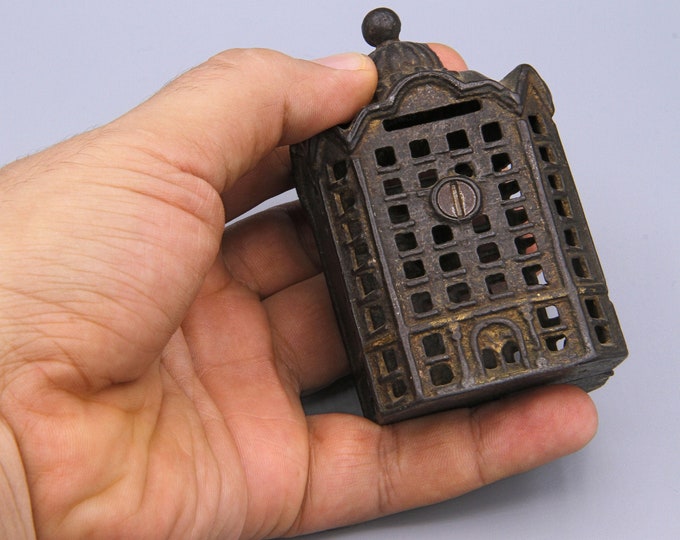 Small Coin Bank, Antique 1900s Home Decor, Handmade Cast Iron AC ...