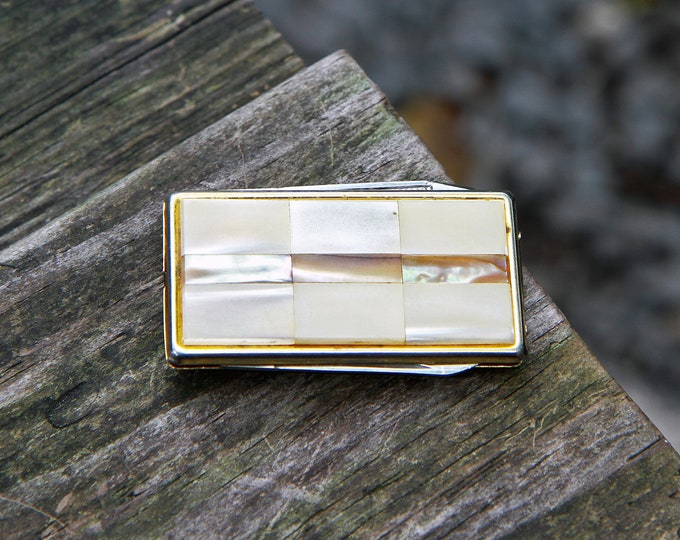Japanese Manicure Set Pocket Knife Style, Mother of Pearl and Stainless ...
