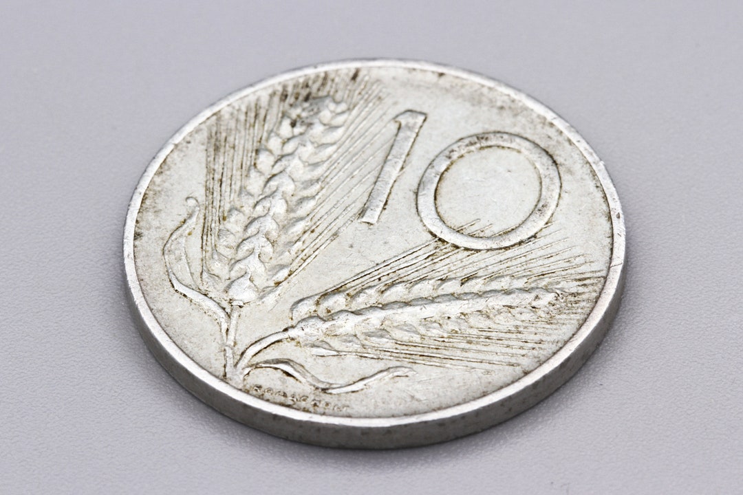 1955 R Italy 10 Lire Coin, Italian Aluminium Coin, Italy Currency ...