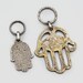 Pair of Metal Hamsa Keychains, Metal Fatima Hand Keyrings, Jewish ...