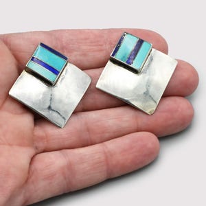 Knifewing Segura Apache Stud Earrings, 925 Sterling Silver Multi Stone ...