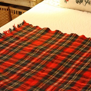 Red Plaid Wool Throw Blanket Stadium Wool Luxury Deck - Etsy