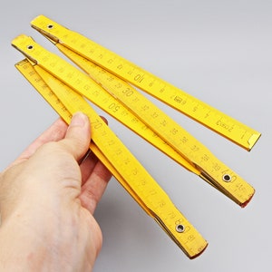 Carpenter Wood Folding Ruler, Portable Yellow Wooden Folding Ruler 1M ...