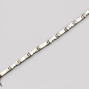 RARE Blue Fire Opal Inlay Panel Link Bracelet, 925 Sterling Silver ...