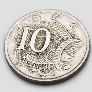 10 Cents Australia Coin 1975, Elizabeth II Portrait, Great Britain ...