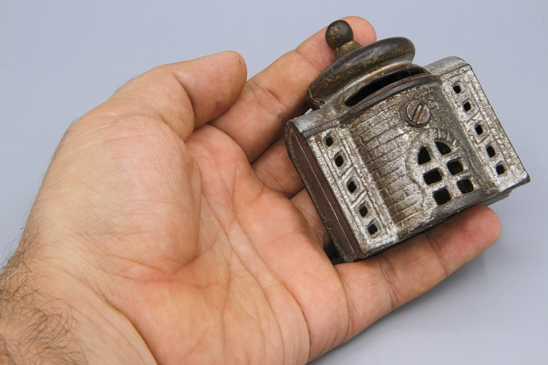 Antique 1892 Silver and Gold Presto Bank Building Small Cast - Etsy