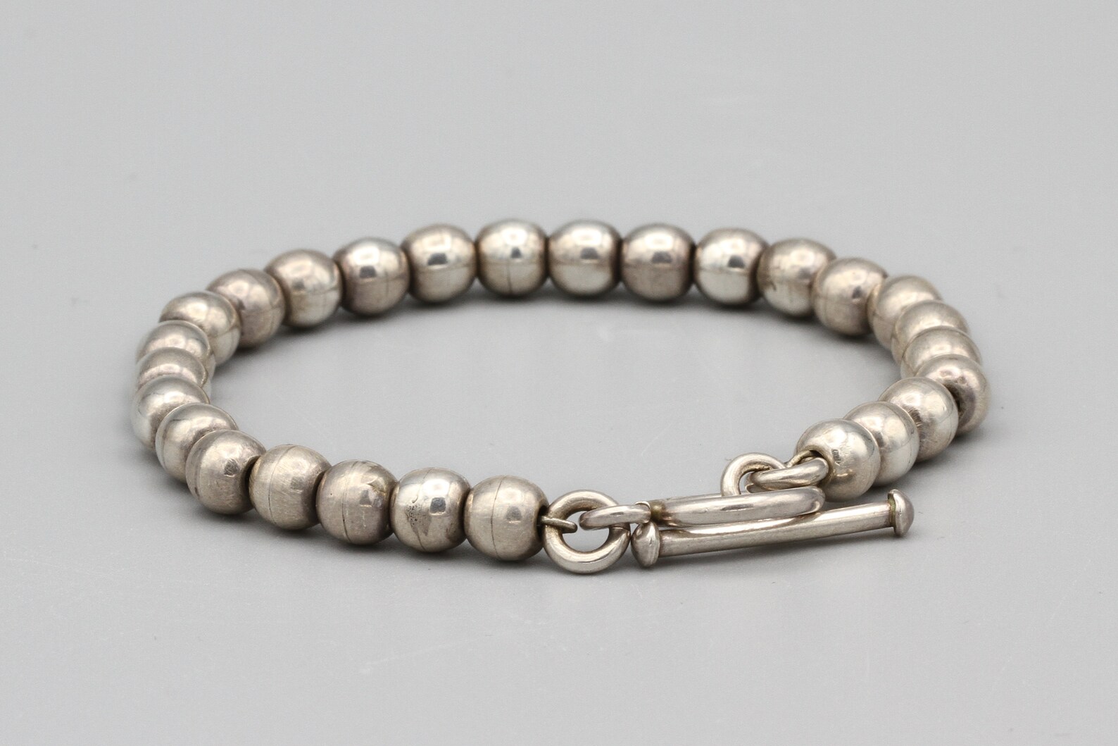 925 Ball Bead Bracelet Sterling Silver 6mm Bead Bracelet With - Etsy