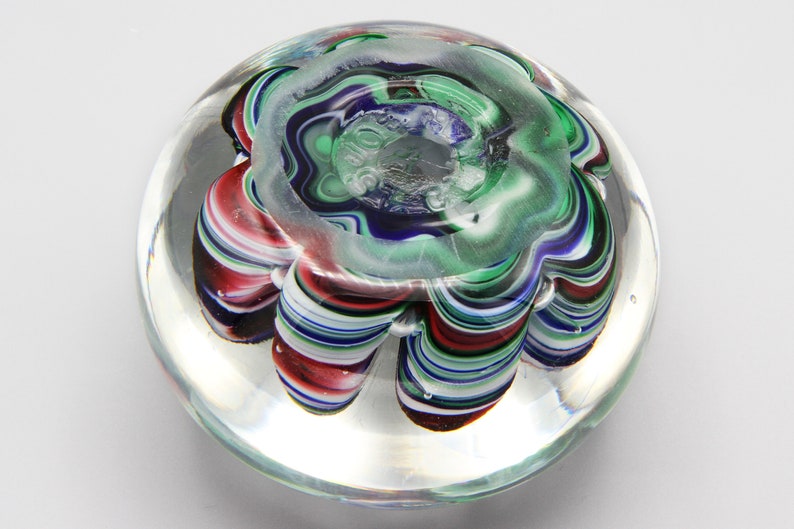 Vintage Blown Glass Paperweight, Artisan Signed Joe St Clair, Rainbow ...