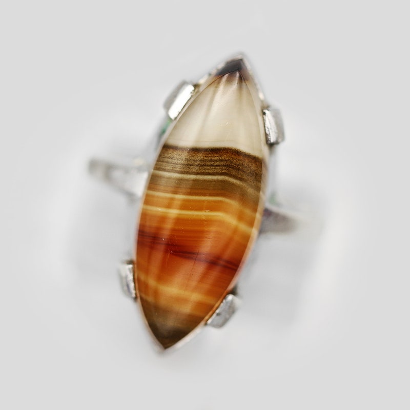 Banded Agate Ring - Etsy