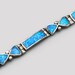 RARE Blue Fire Opal Inlay Panel Link Bracelet, 925 Sterling Silver ...