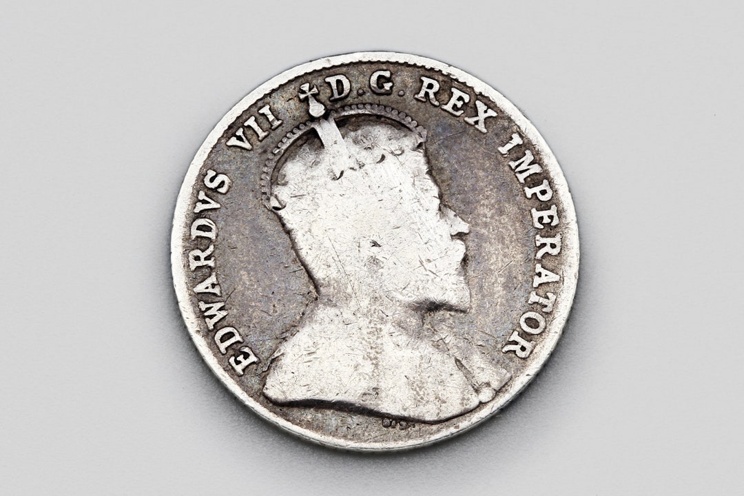 RARE 10 Cents UK King Edward VII Coin, 1909 Canadian Dollar Coin, 925 ...