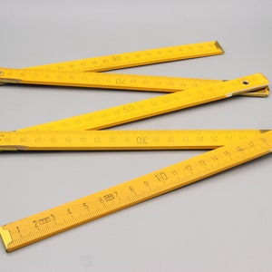 Carpenter Wood Folding Ruler, Portable Yellow Wooden Folding Ruler 1M ...