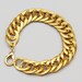 Modern Gold Tone Curb Chain Bracelet, 14mm Textured Chain Bracelet ...
