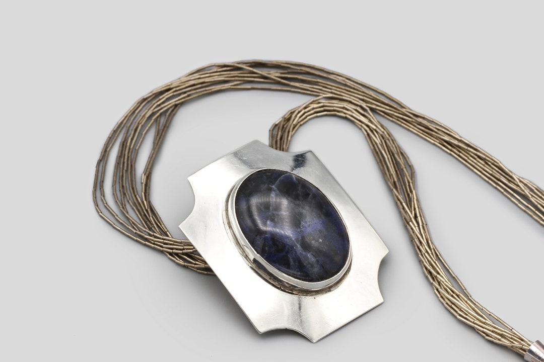 RARE Mathews Native American Style Necklace on 10 Strands Liquid Silver ...