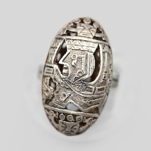 RARE Vintage Peruvian Sterling Ring Size 5, Marked Arte Orfebre SA IND ...