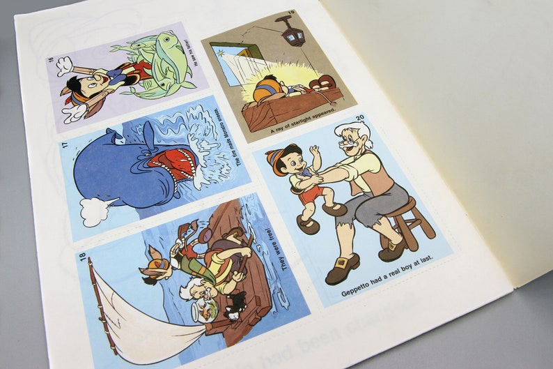 Walt Disney Pinocchio Sticker Fun Album 1984, Vintage 1980s Childrens ...