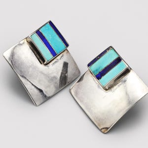 Knifewing Segura Apache Stud Earrings, 925 Sterling Silver Multi Stone ...