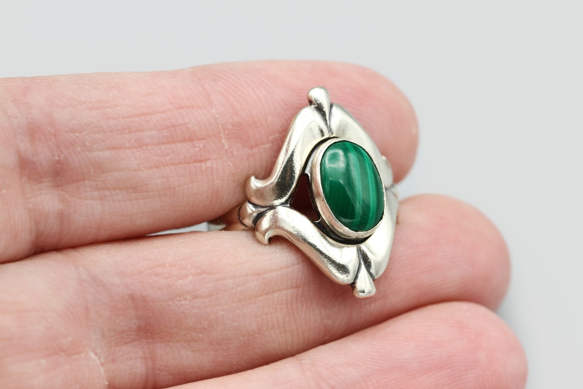 Bell Trading Post Malachite Ring Size 7.75 925 Sterling - Etsy