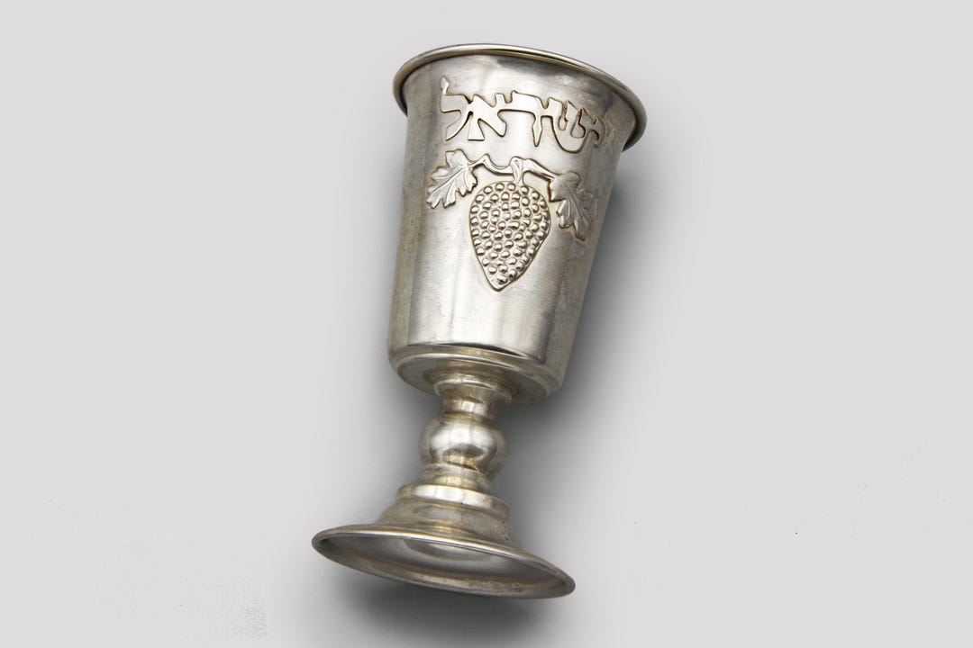 RARE Antique Sterling Silver Kiddush Cup, Old Jewish Goblet 26gr ...