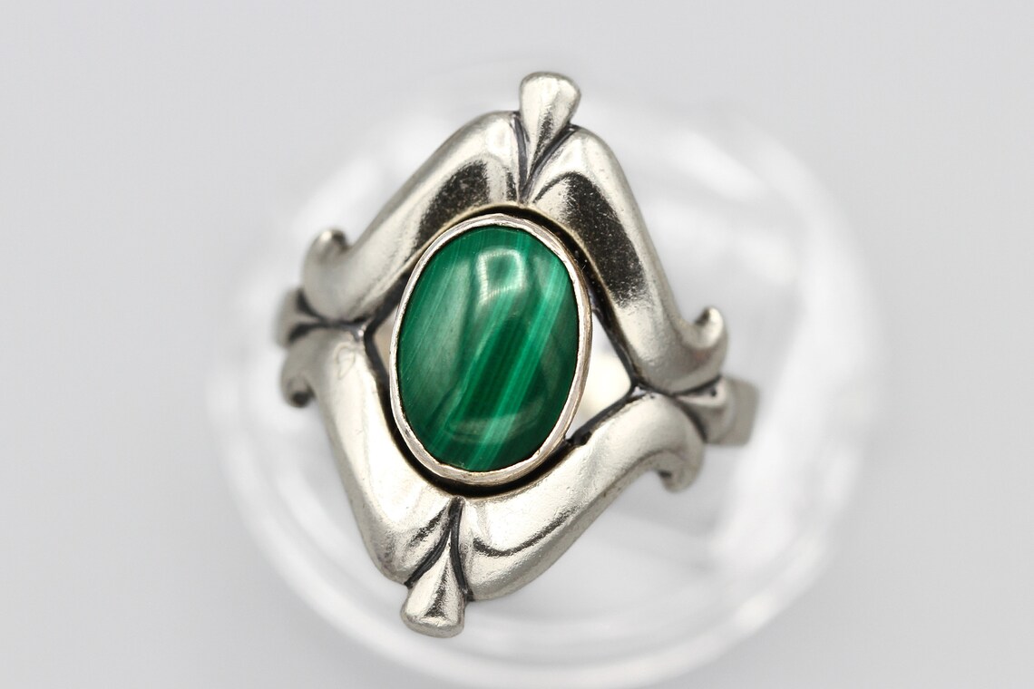 Bell Trading Post Malachite Ring Size 7.75 925 Sterling - Etsy