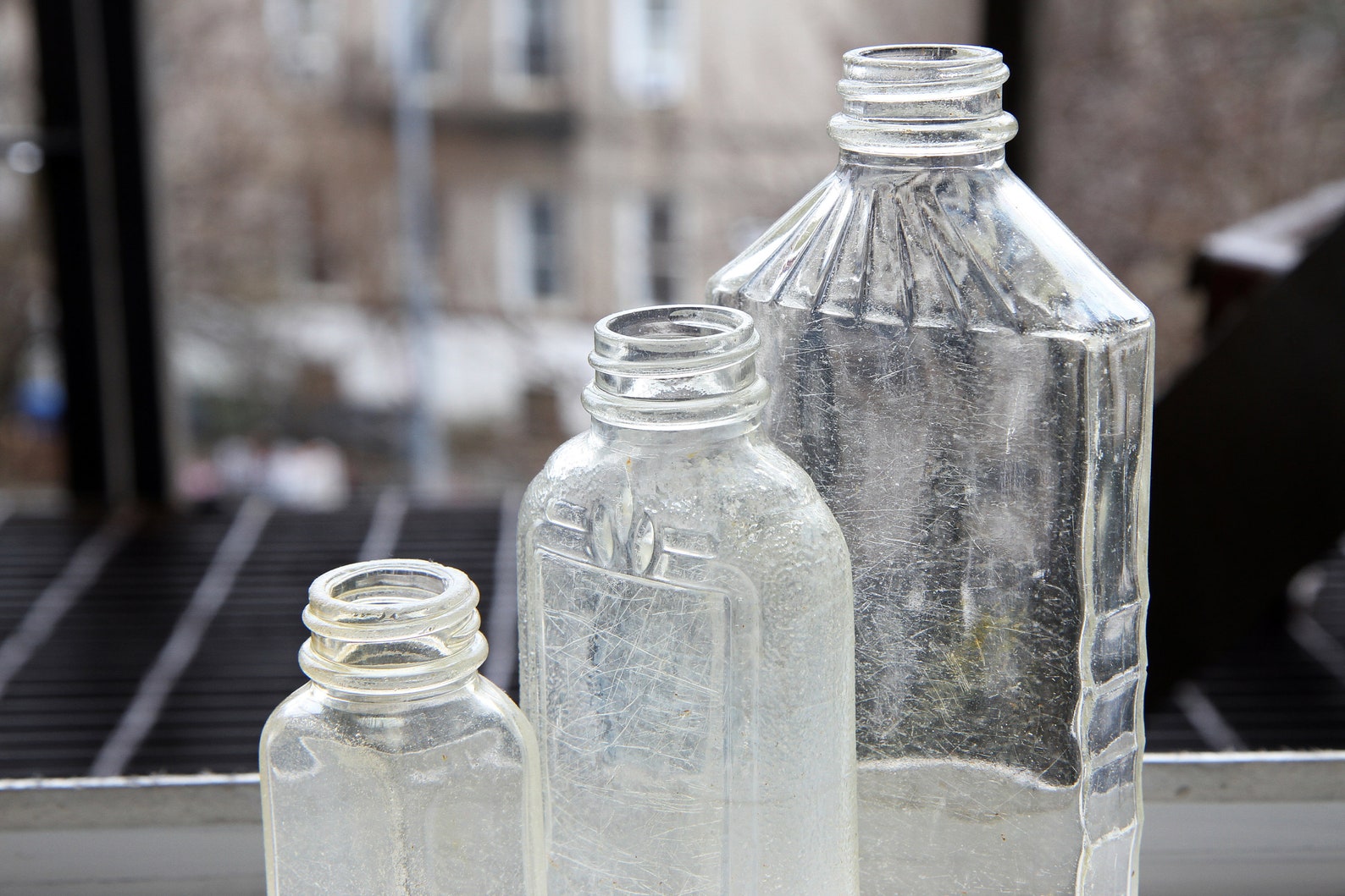 Lot of 3 Antique Clear Glass Bottles, Found in New York USA, Dunhill ...