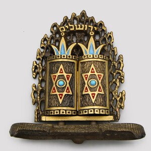 10 Commandments Hebrew Brass and Enamel Table Decor, Hen Holon Israel ...