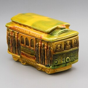 Glazed Ceramic Trolley Car Candy Bowl With Lid San Francisco - Etsy