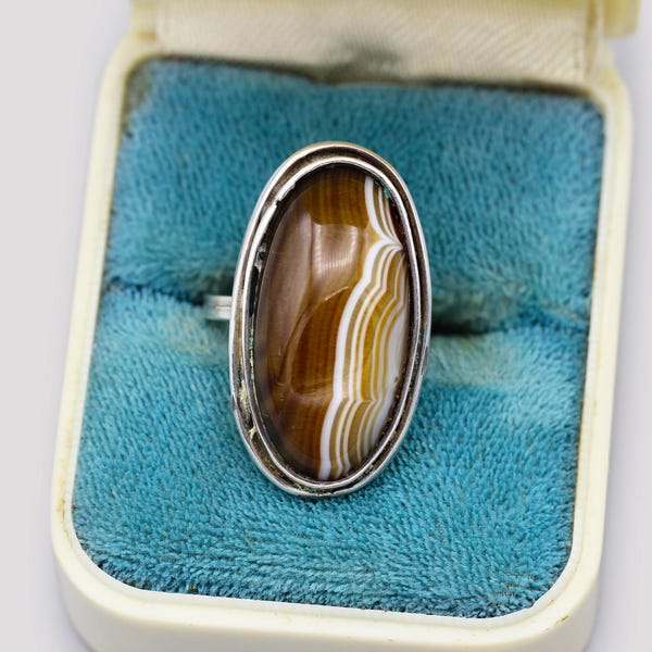 Banded Agate Ring - Etsy