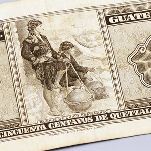 RARE Guatemala 1/2 Quetzal 1969, Cincuenta Centavos De Quetzal Banknote ...