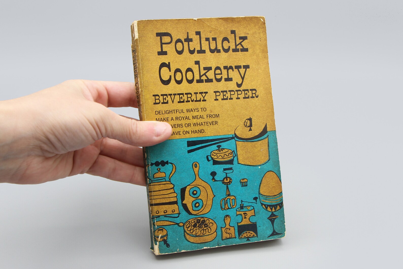 Potluck Cookery, Old Illustrated Cookbook by Beverly Pepper, Vintage ...