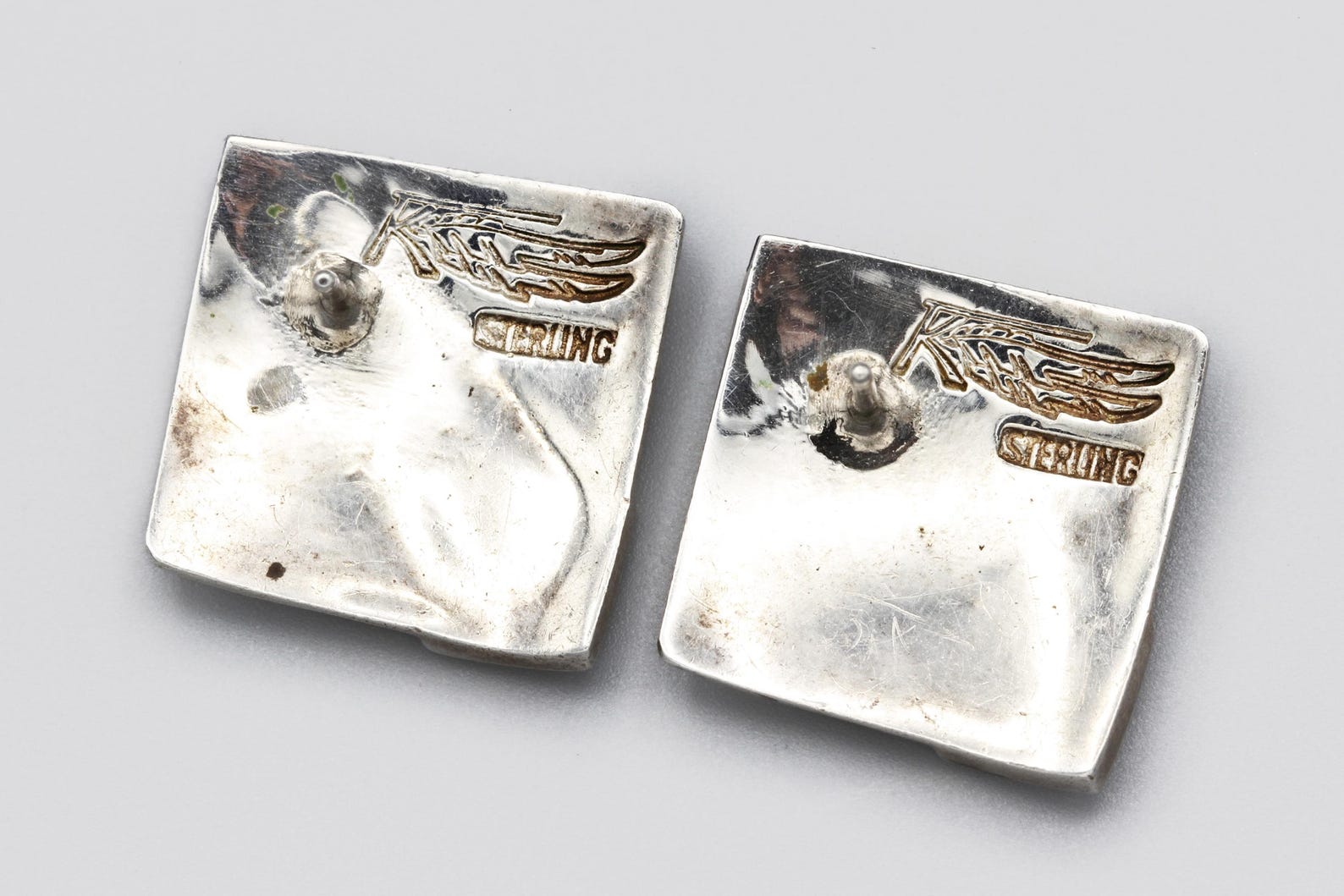 Knifewing Segura Apache Stud Earrings, 925 Sterling Silver Multi Stone ...