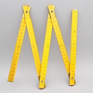 Carpenter Wood Folding Ruler, Portable Yellow Wooden Folding Ruler 1M ...
