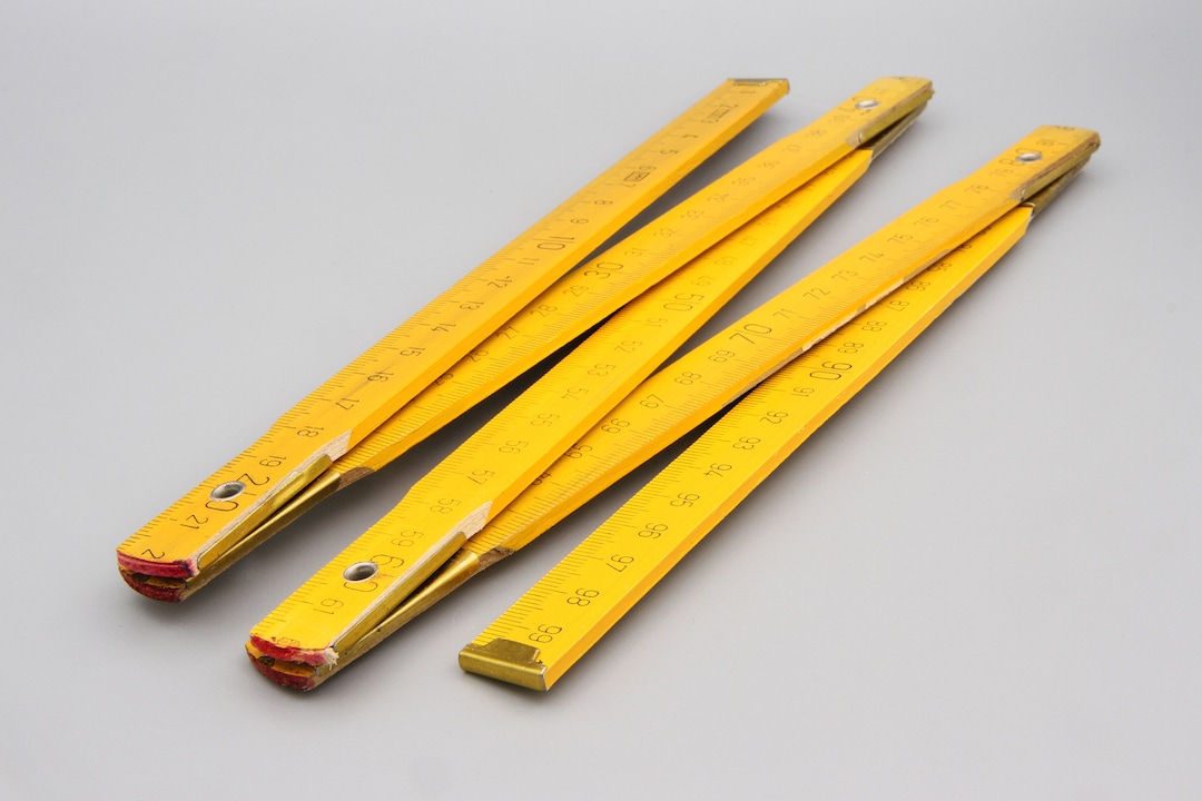 Carpenter Wood Folding Ruler, Portable Yellow Wooden Folding Ruler 1M ...