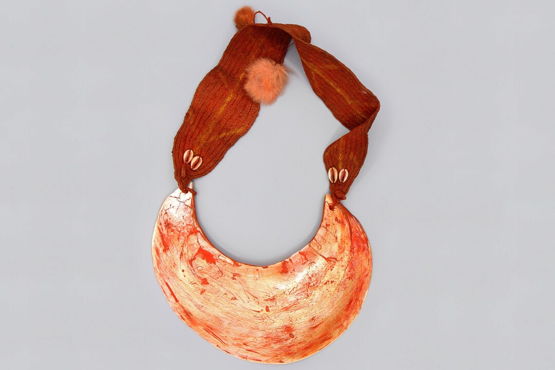 Papua New Guinea Ethnographic Jewelry Art, Antique Kina Red Shell ...