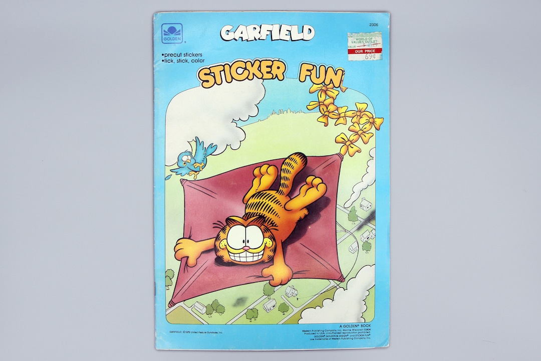 Garfield Sticker Fun Album 1988, New Old Stock Vintage 1970s Childrens ...