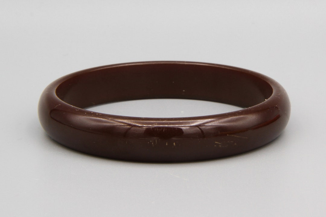 Antique 1940s Chocolate Brown Bakelite Bangle, Vintage Minimalist ...