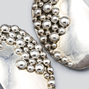 Extra Large 30 Grams Taxco Mexico Earrings, Signed Carsi TC 57, 925 Sterling Bubble Design, Bold ...