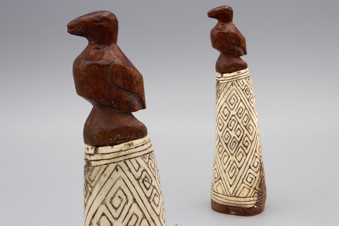 Small Handmade Perfume Bottle With Totem Eagle Topper, Timor Island ...
