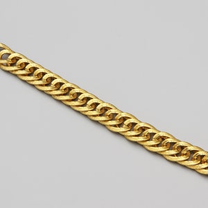 Modern Gold Tone Curb Chain Bracelet, 14mm Textured Chain Bracelet ...