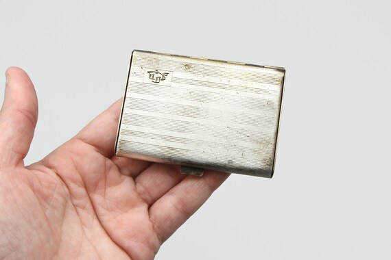 Antique Banded Cigarette Case, Engraved Silver Metal … - Gem