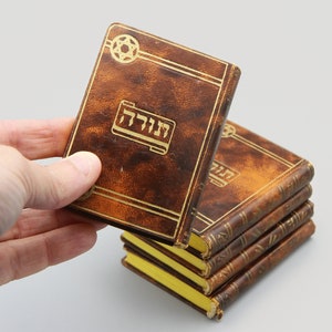 RARE Small Sefer Torah, Antique Circa 1950s Judaica Books Set, Hebrew ...