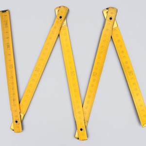Carpenter Wood Folding Ruler, Portable Yellow Wooden Folding Ruler 1M ...