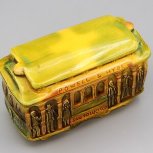 Glazed Ceramic Trolley Car Candy Bowl With Lid San Francisco - Etsy