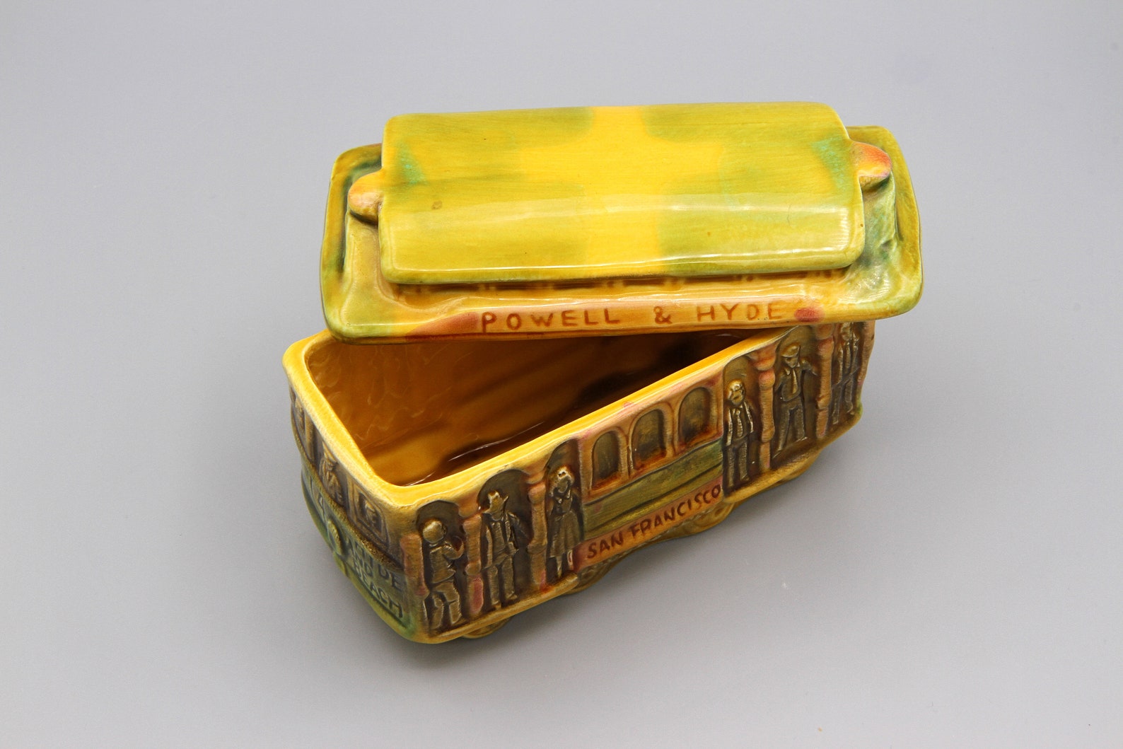 Glazed Ceramic Trolley Car Candy Bowl With Lid San Francisco - Etsy