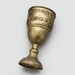 Vintage Bronze Tone Footed Kiddush Cup, Rustic Wine Goblet With Stamped ...