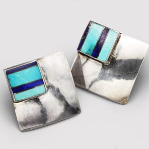 Knifewing Segura Apache Stud Earrings, 925 Sterling Silver Multi Stone ...